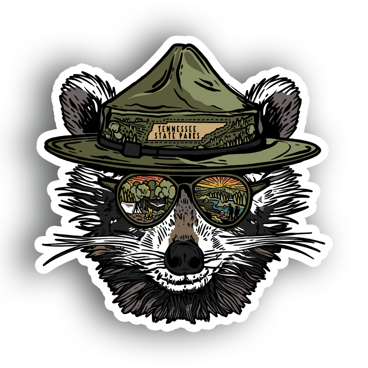 Ranger Ramble TN State Parks Raccoon Sticker