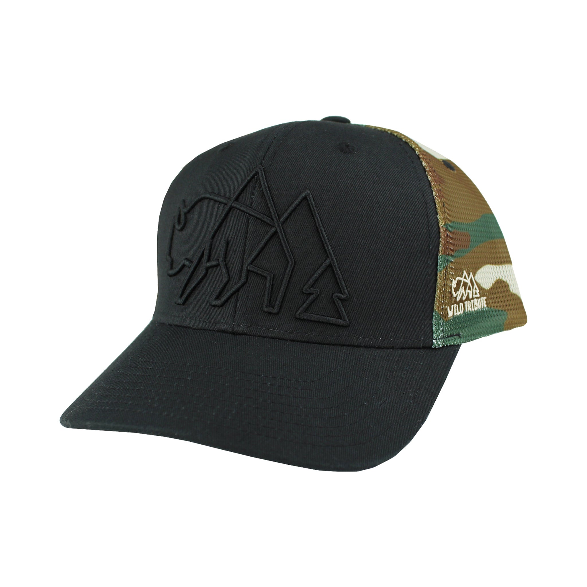 Camo Mesh Trucker Hat | Camouflage Trucker Cap | Wild Tribute